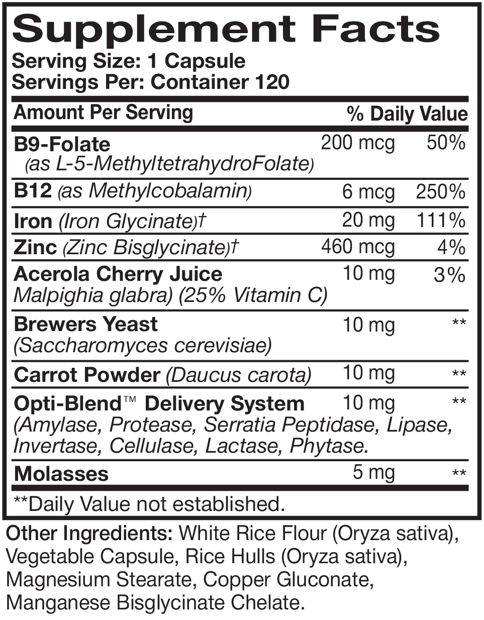 Optimal Iron, 120 caps | Optimal Health Systems