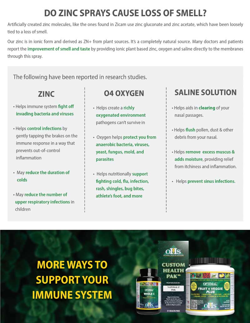 Optimal Zinc-Oxy Spray | Optimal Health Systems